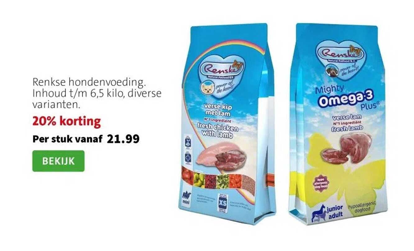 Renské Hondenvoeding. Inhoud T/M 6,5 Kilo, Diverse Varianten ...