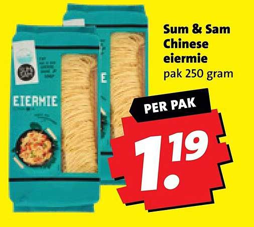Sum & Sam Chinese Eiermie Aanbieding bij Boni - FolderFeest.nl