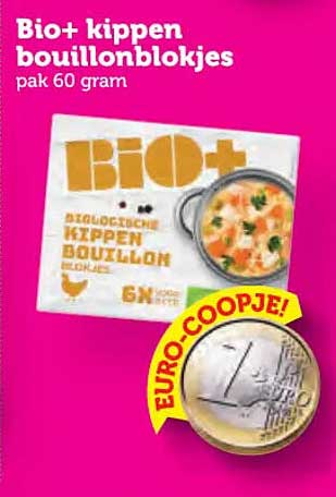 Bio+ Kippen Bouillonblokjes Pak 60 Gram Euro-Coopje! Aanbieding bij ...
