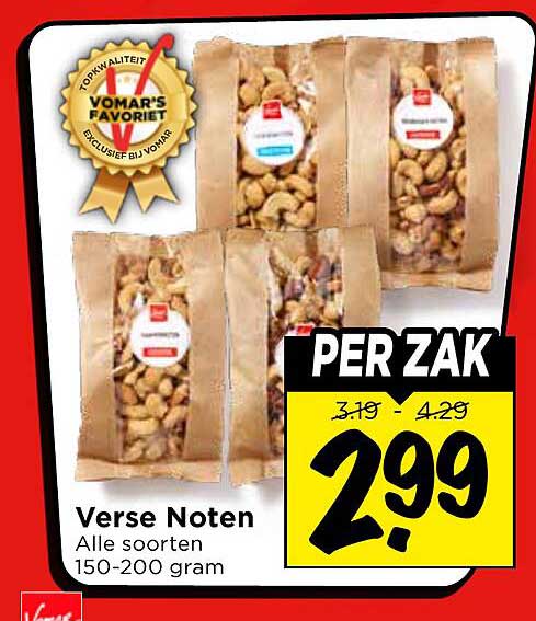 Verse Noten Alle Soorten 150-200 Gram Per Zak Aanbieding bij Vomar ...