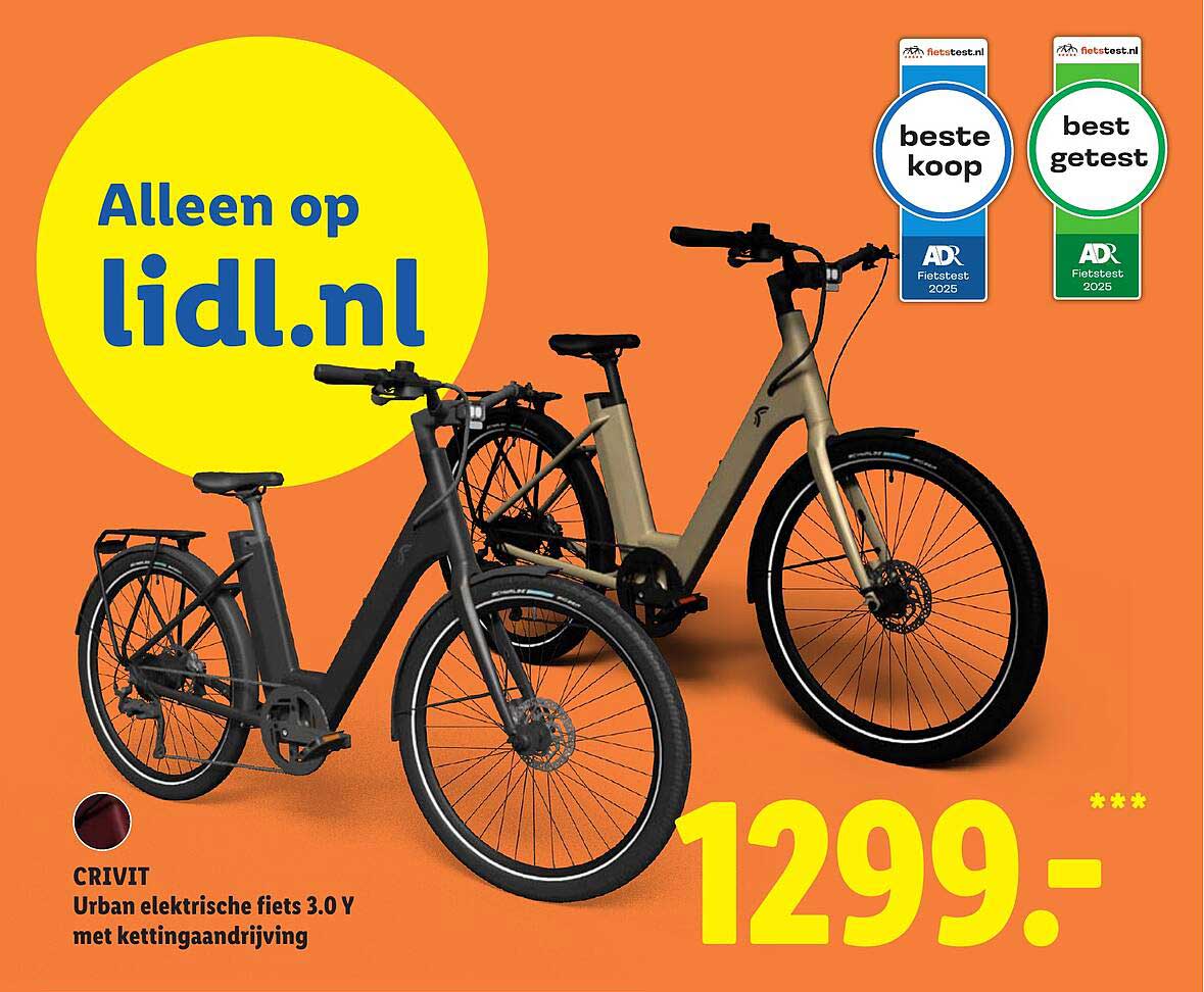 Crivit Urban Elektrische Fiets 3.0 Y Met Kettingaandrijving Aanbieding ...