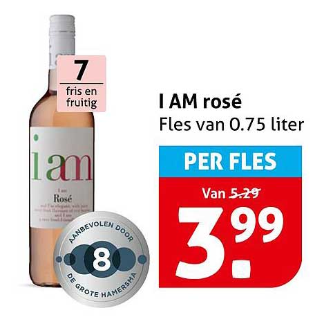 I Am Rosé Fles Van 0.75 Liter Per Fles Aanbieding bij Hoogvliet ...