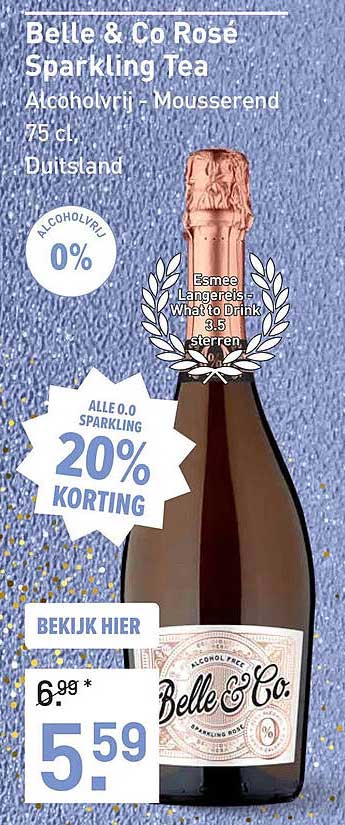 Belle & Co Rosé Sparkling Tea Aanbieding bij Gall & Gall - FolderFeest.nl