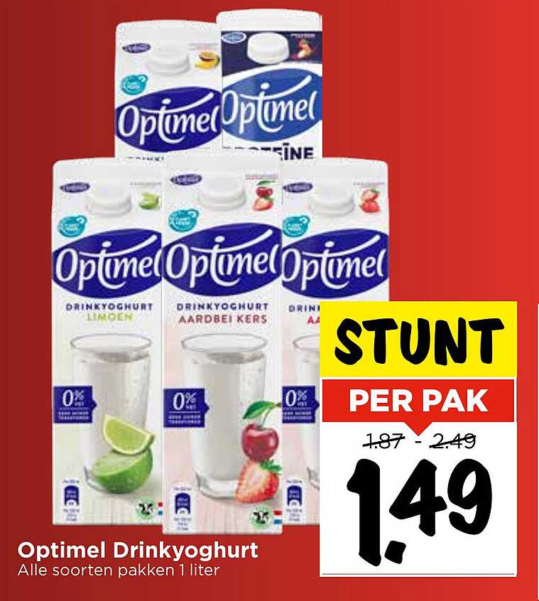 Optimel Drinkyoghurt aanbieding bij Vomar