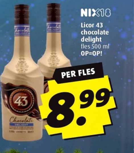 Licor 43 Chocolate Delight Fles 500 Ml Aanbieding bij Boni - FolderFeest.nl