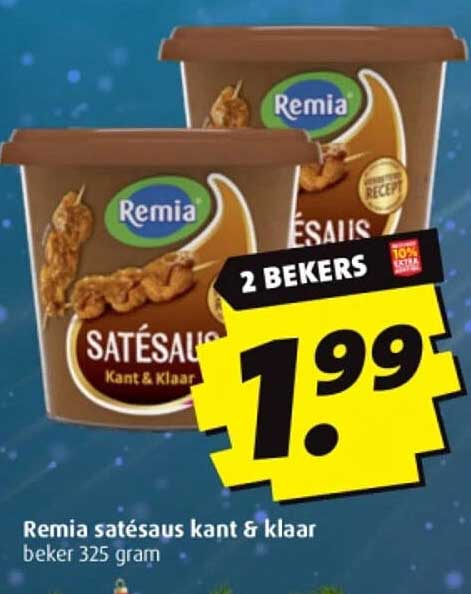 Remia Satésaus Kant & Klaar 2 Bakken Aanbieding bij Nettorama ...