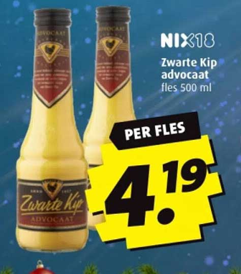 Zwarte Kip Advocaat Fles 500 Ml Aanbieding bij Boni - FolderFeest.nl