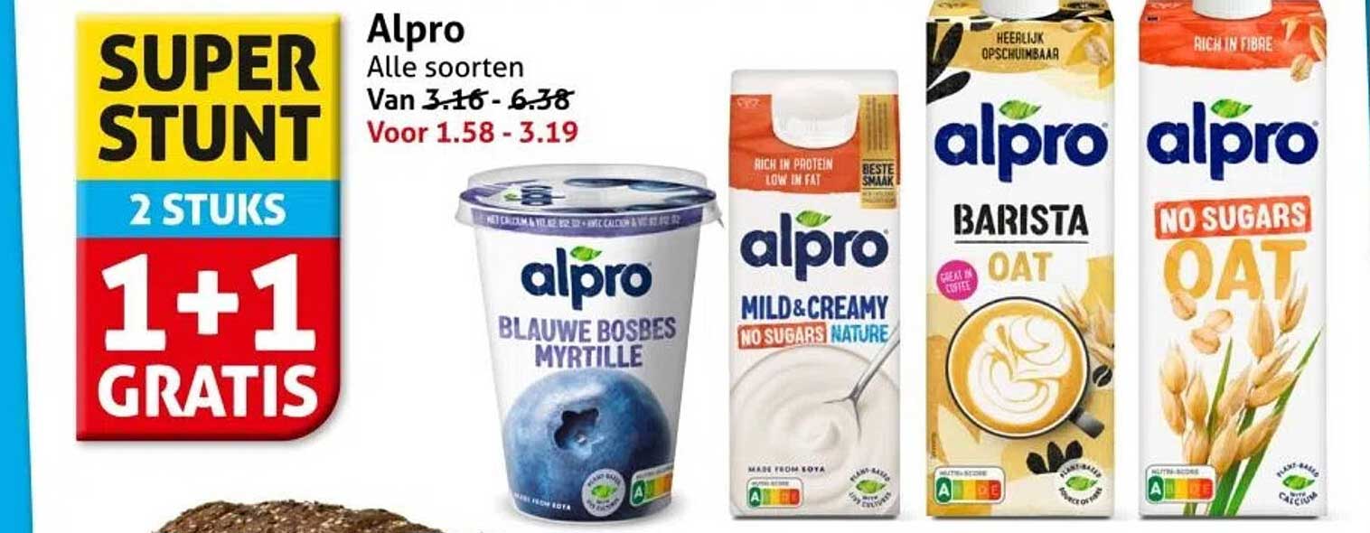 Alpro - Alle Soorten Aanbieding bij Hoogvliet - FolderFeest.nl
