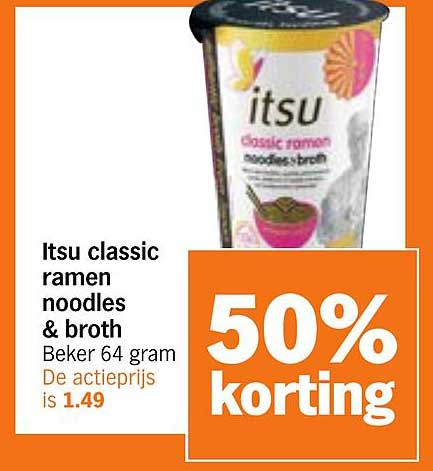 Itsu Classic Ramen Noodles & Broth Aanbieding bij Albert Heijn ...