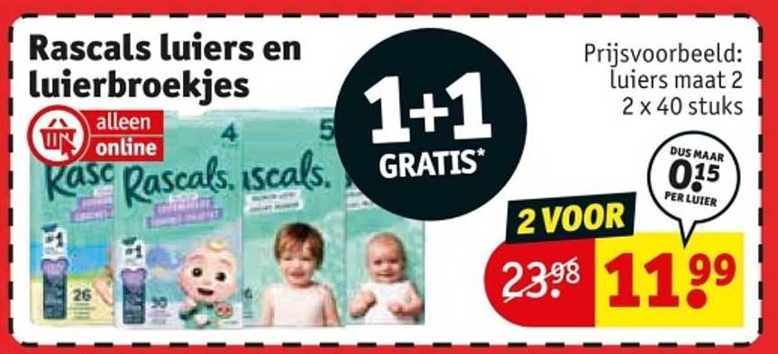 Rascals Luiers En Luierbroekjes Aanbieding bij Kruidvat - FolderFeest.nl