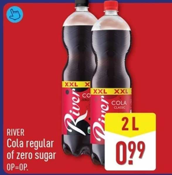 River Cola Regular Of Zero Sugar Aanbieding bij ALDI - FolderFeest.nl