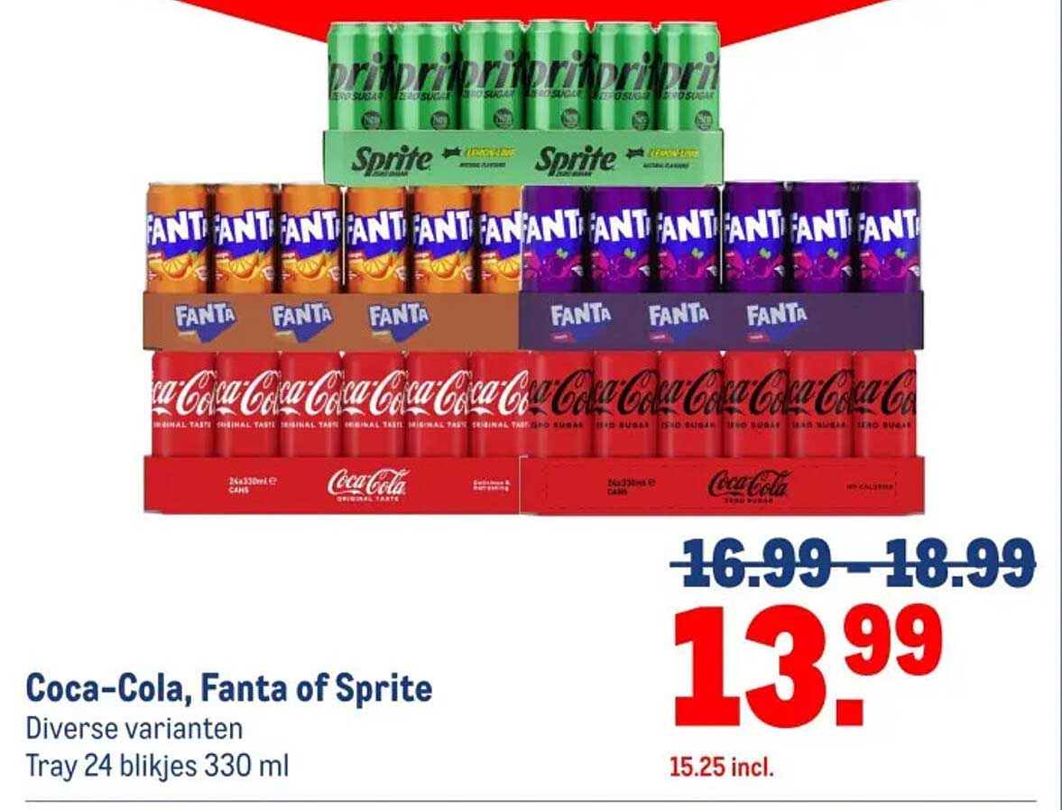 Coca-Cola Flavours, Fanta, Sprite Of Fernandes - Alle Flessen À 1,5 Liter aanbieding bij Jumbo