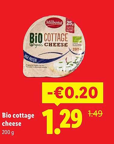 Bio Cottage Cheese 200 G Aanbieding bij Lidl - FolderFeest.nl