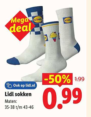 Lidl Sokken -50% Aanbieding bij Lidl - FolderFeest.nl