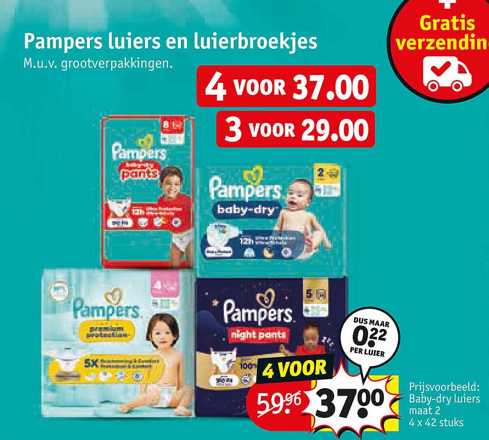 Pampers Luiers En Luierbroekjes Stapel Deal Aanbieding bij Etos ...
