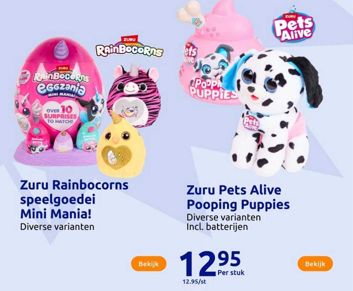 Zuru Rainbocorns Speelgoedei Mini Mania! Zuru Pets Alive Pooping ...
