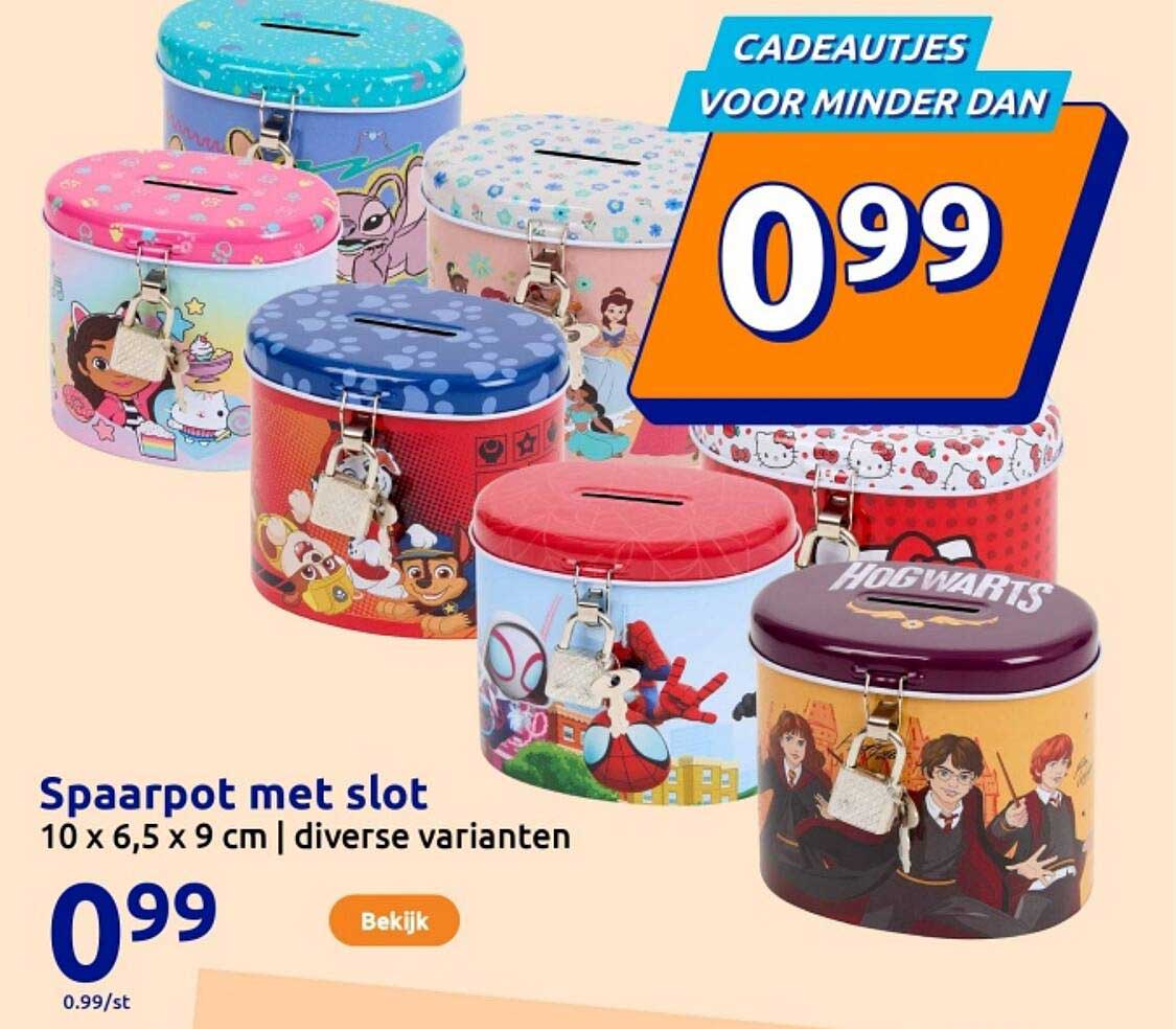 Spaarpot Met Slot Aanbieding bij Action - FolderFeest.nl