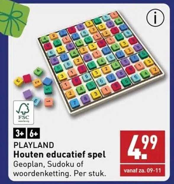 Playland Houten Educatief Spel Aanbieding bij ALDI - FolderFeest.nl