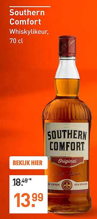 Southern Comfort Whisky Likeur Aanbieding bij Gall & Gall - FolderFeest.nl