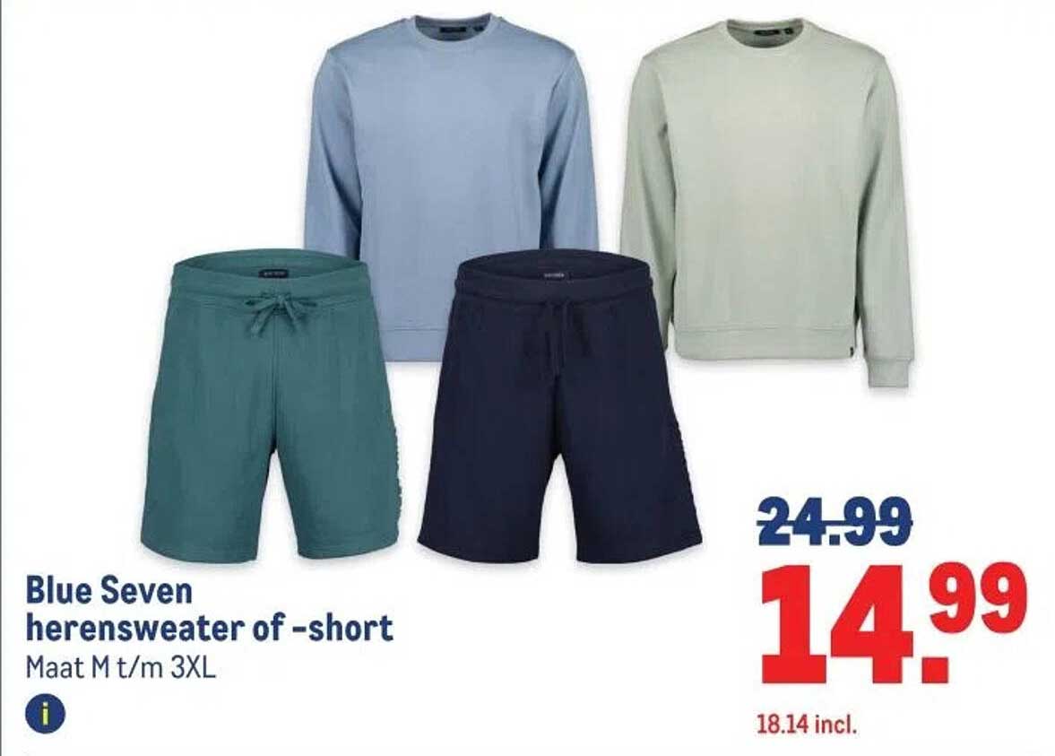 Blue Seven Herensweater Of -Short Aanbieding bij Makro - FolderFeest.nl
