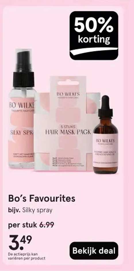 Bo's Favourites Bijv. Silky Spray Aanbieding bij Etos - FolderFeest.nl