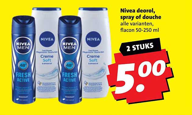 Nivea Deorol, Spray Of Douche Alle Varianten, Flacon 50-250 Ml ...