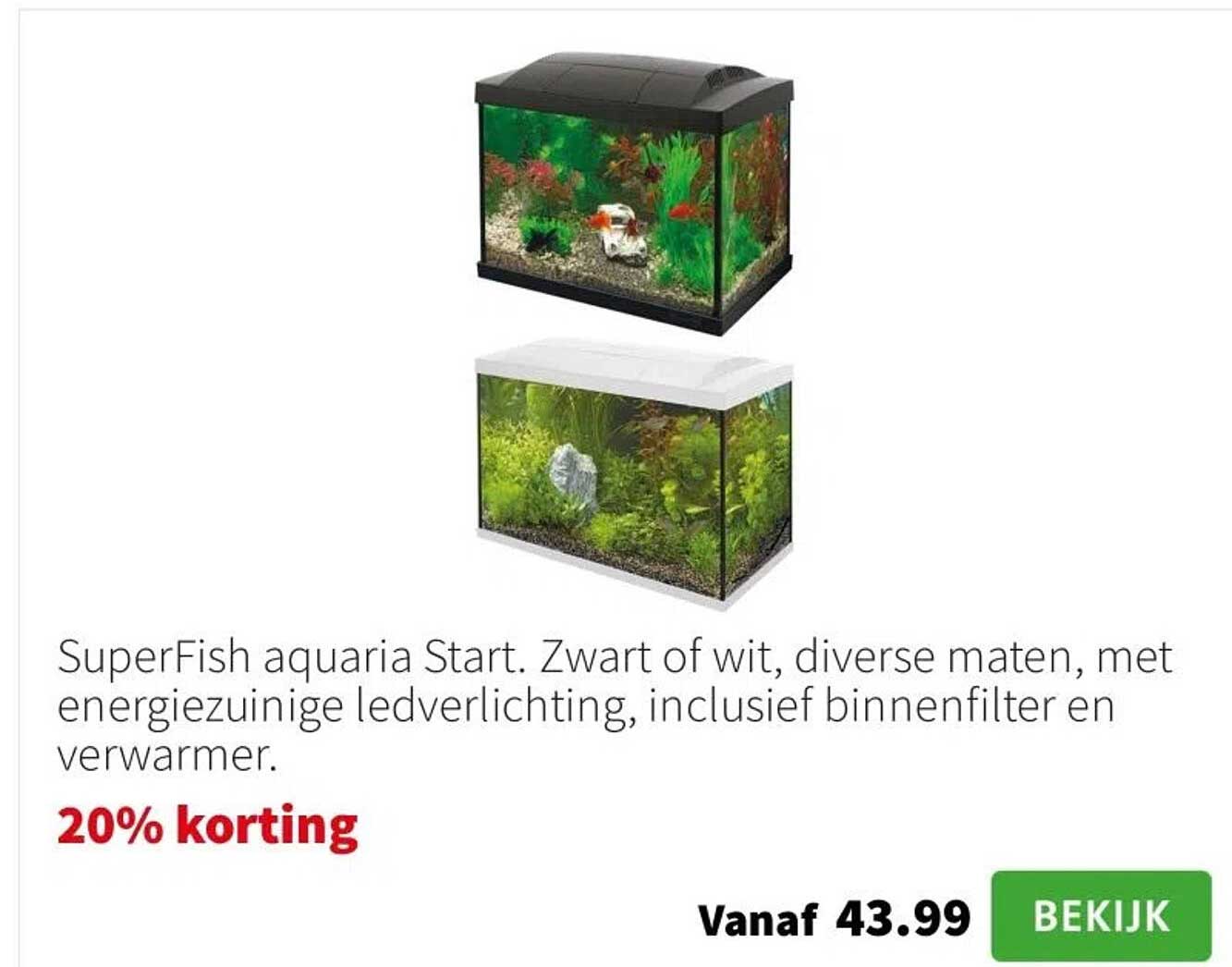 Superfish Aquaria Start. Zwart Of Wit, Diverse Maten, Met ...
