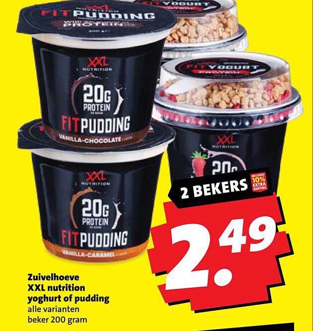 Zuivelhoeve Xxl Nutrition Yoghurt Of Pudding Alle Varianten Beker 200 ...