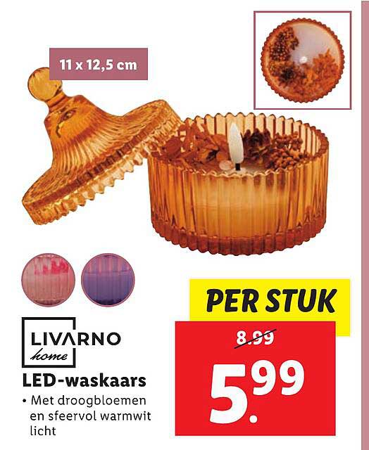 Livarno Home Led-Waskaars Aanbieding bij Lidl - FolderFeest.nl