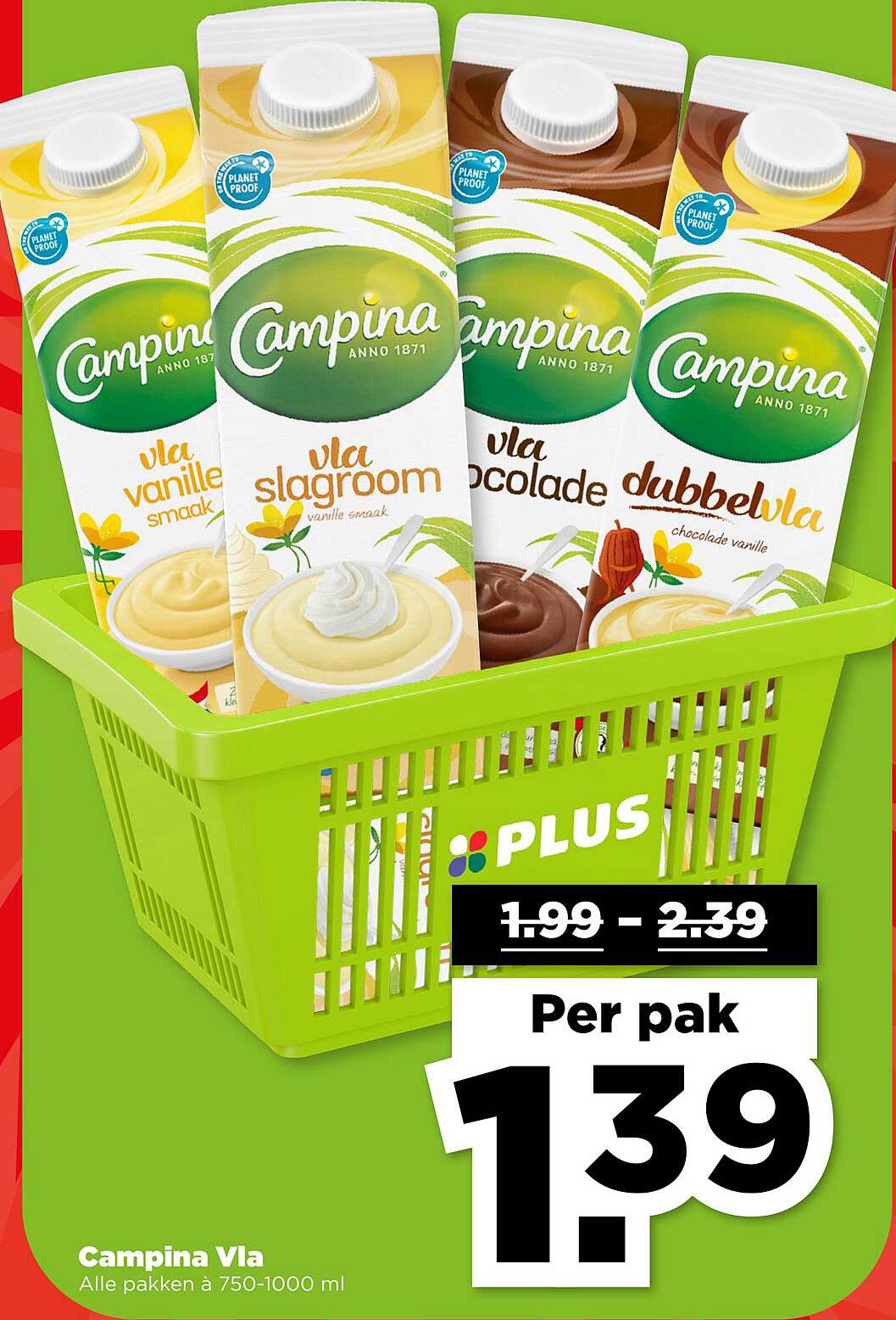 Campina Vla aanbieding bij PLUS