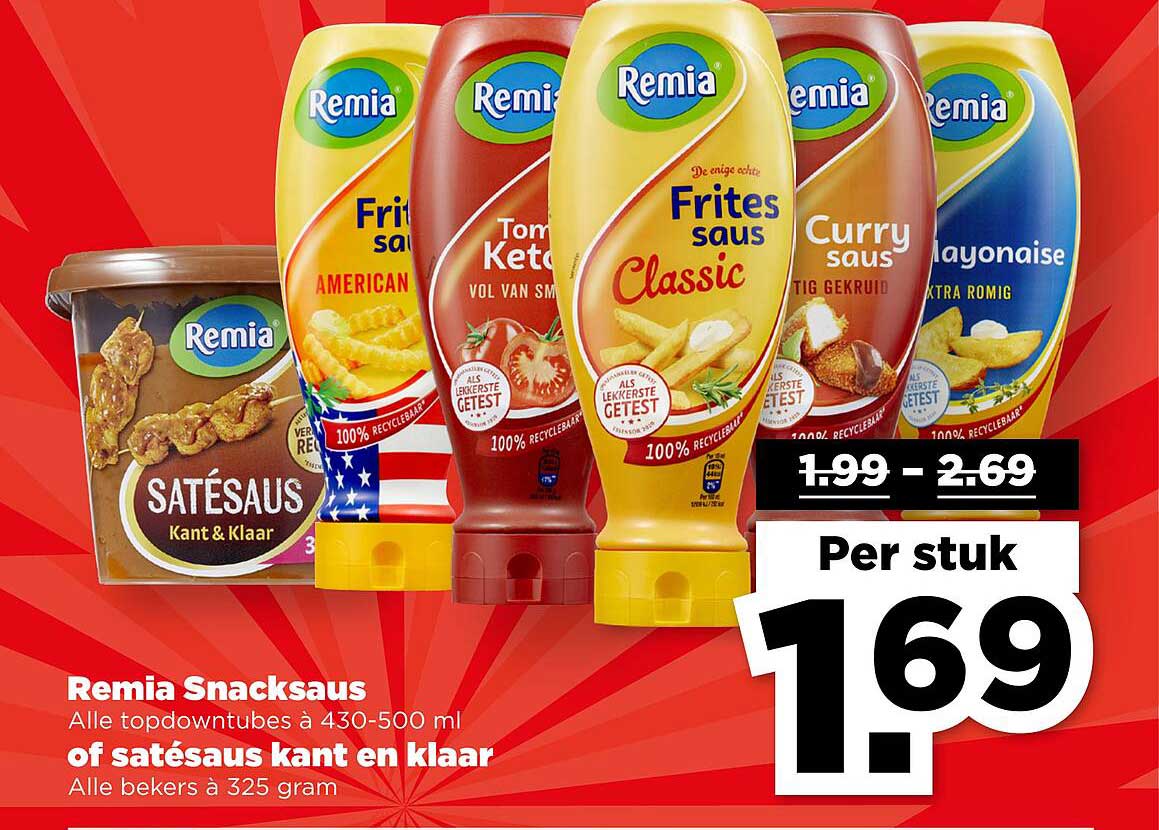 Remia Snacksaus aanbieding bij PLUS