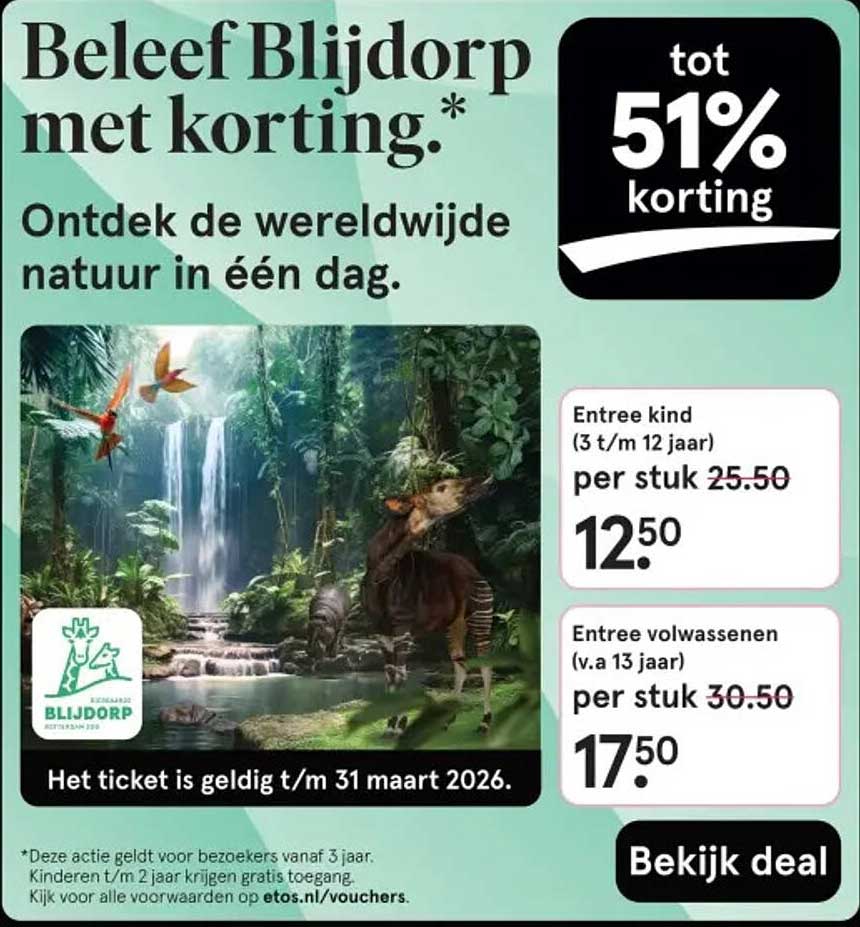Beleef Blijdorp Met Korting.* Aanbieding bij Etos - FolderFeest.nl