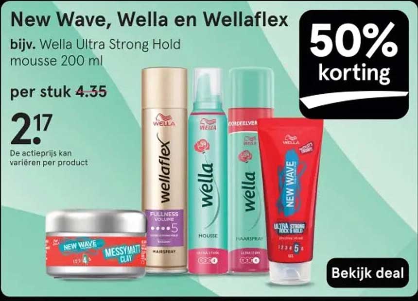 New Wave, Wella En Wellaflex Aanbieding bij Etos - FolderFeest.nl