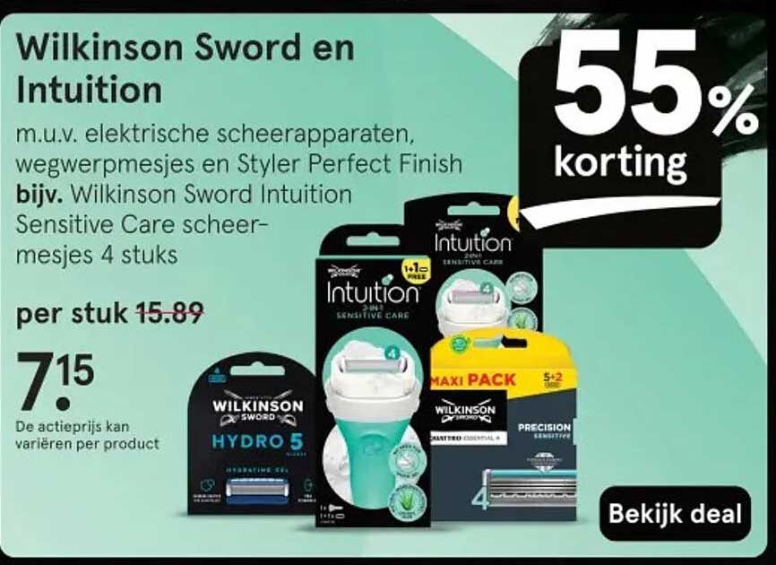Wilkinson Sword En Intuition Aanbieding bij Etos - FolderFeest.nl