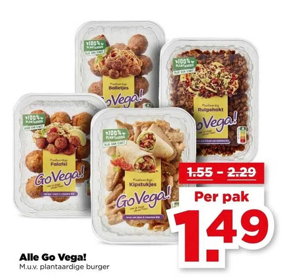 Alle Go Vega! M.u.v. Plaatstaarige Burger Aanbieding bij PLUS ...
