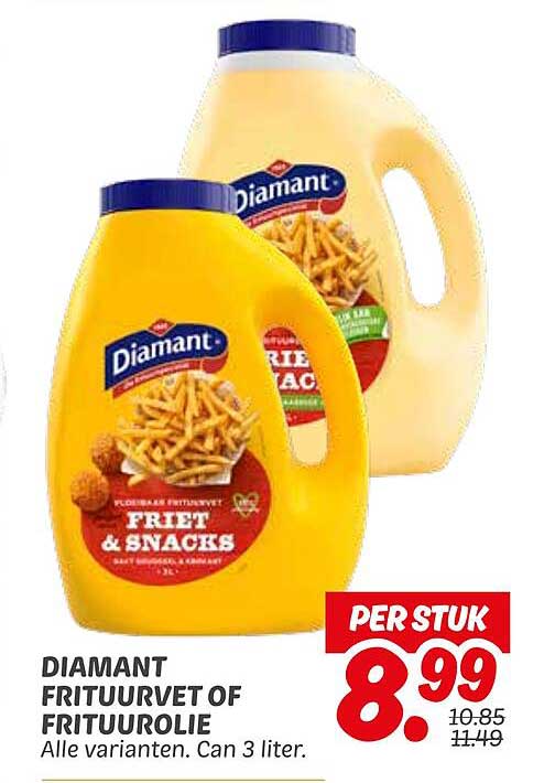 Diamant Frituurvet Of Frituurolie Aanbieding bij Dekamarkt - FolderFeest.nl