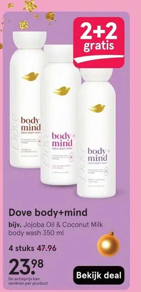 Dove Body+Mind Bijv. Jojoba Oil & Coconut Milk Body Wash 350 Ml ...