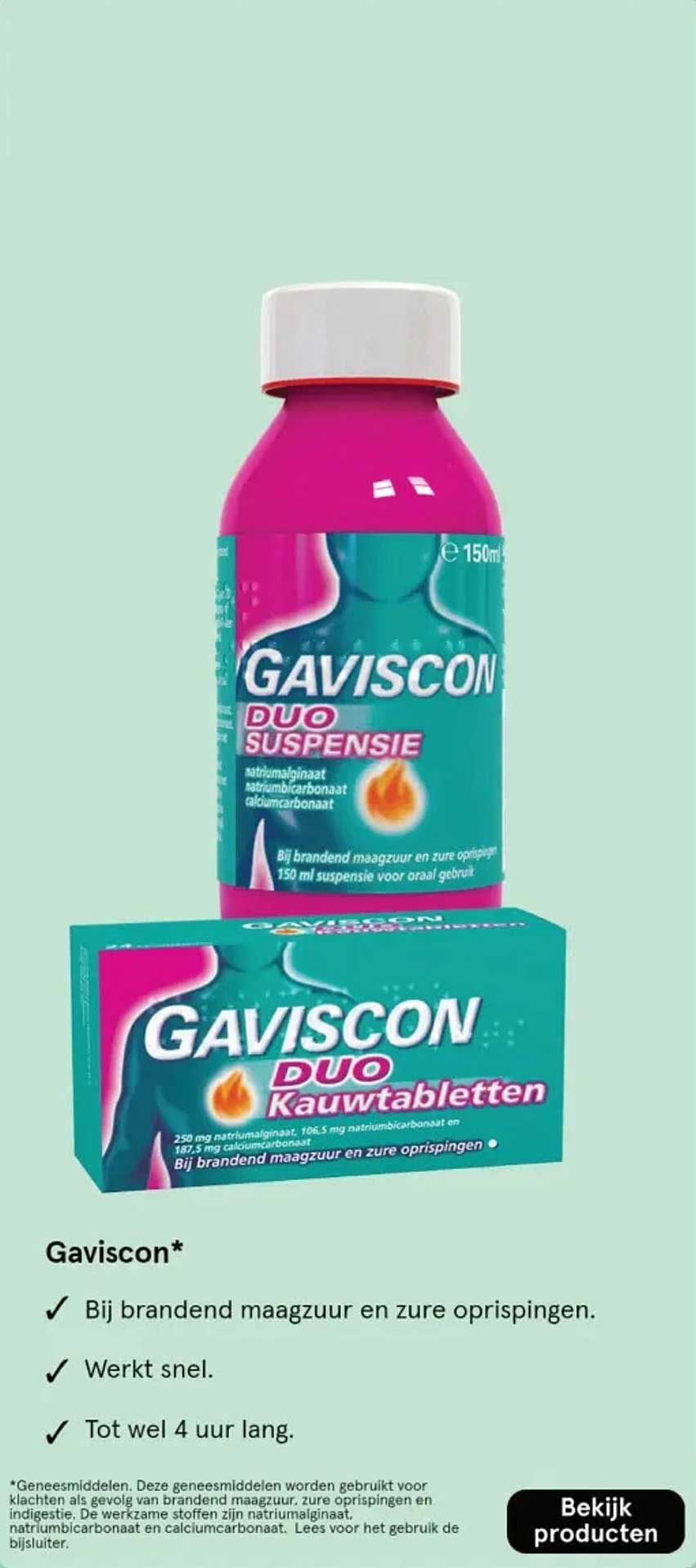 Gaviscon Duo Suspensie En Kauwtabletten Aanbieding bij Etos ...