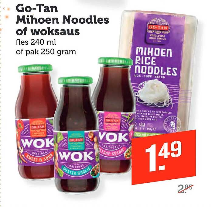 Go-Tan Mihoen Noodles Of Woksaus Aanbieding bij Coop - FolderFeest.nl