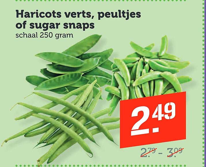 Haricots Verts, Peultjes Of Sugar Snaps Schaal 250 Gram Aanbieding bij ...
