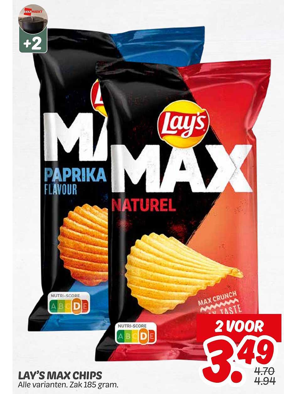 Lay’s Max Chips Aanbieding bij Dekamarkt - FolderFeest.nl