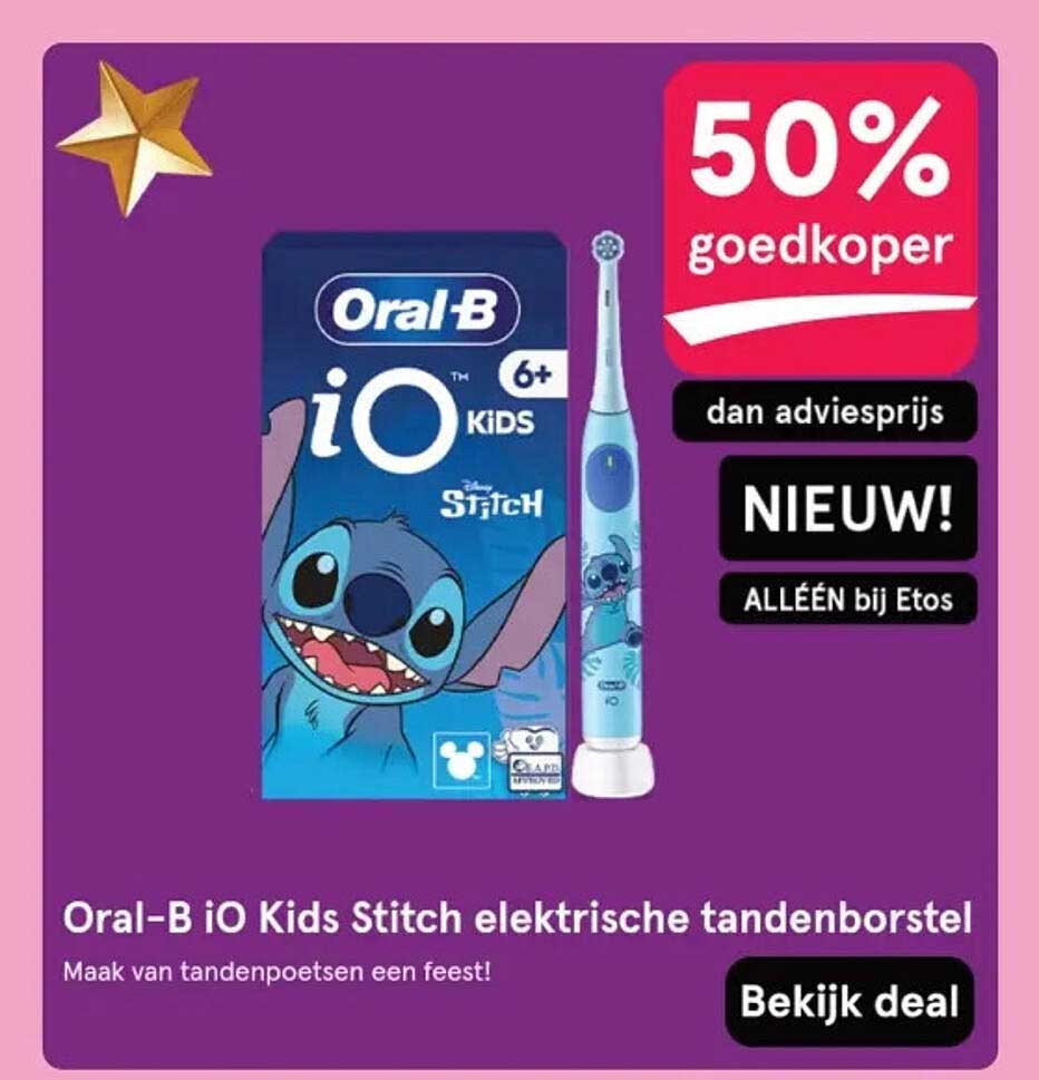 Oral-B Io Kids Stitch Elektrische Tandenborstel Aanbieding bij Etos ...