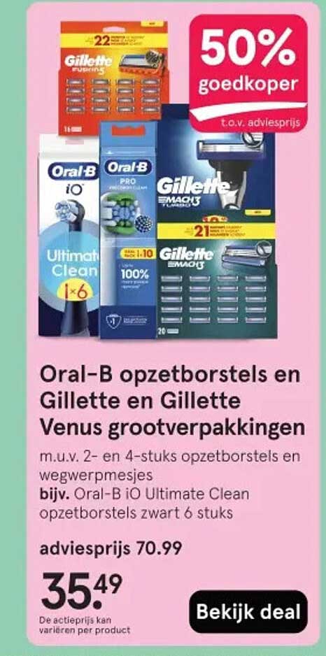 Oral-B Opzetborstels En Gillette En Gillette Venus Grootverpakkingen ...
