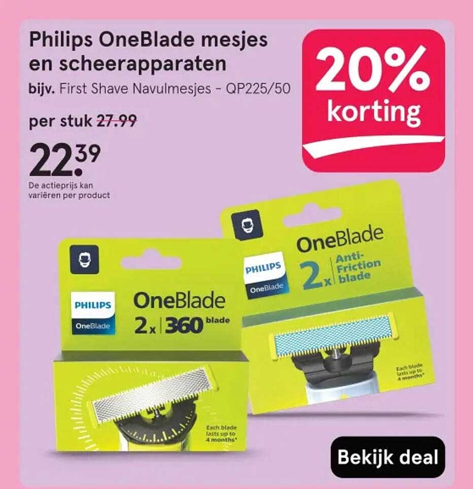 Philips Oneblade Mesjes En Scheerapparaten Bijv. First Shave ...