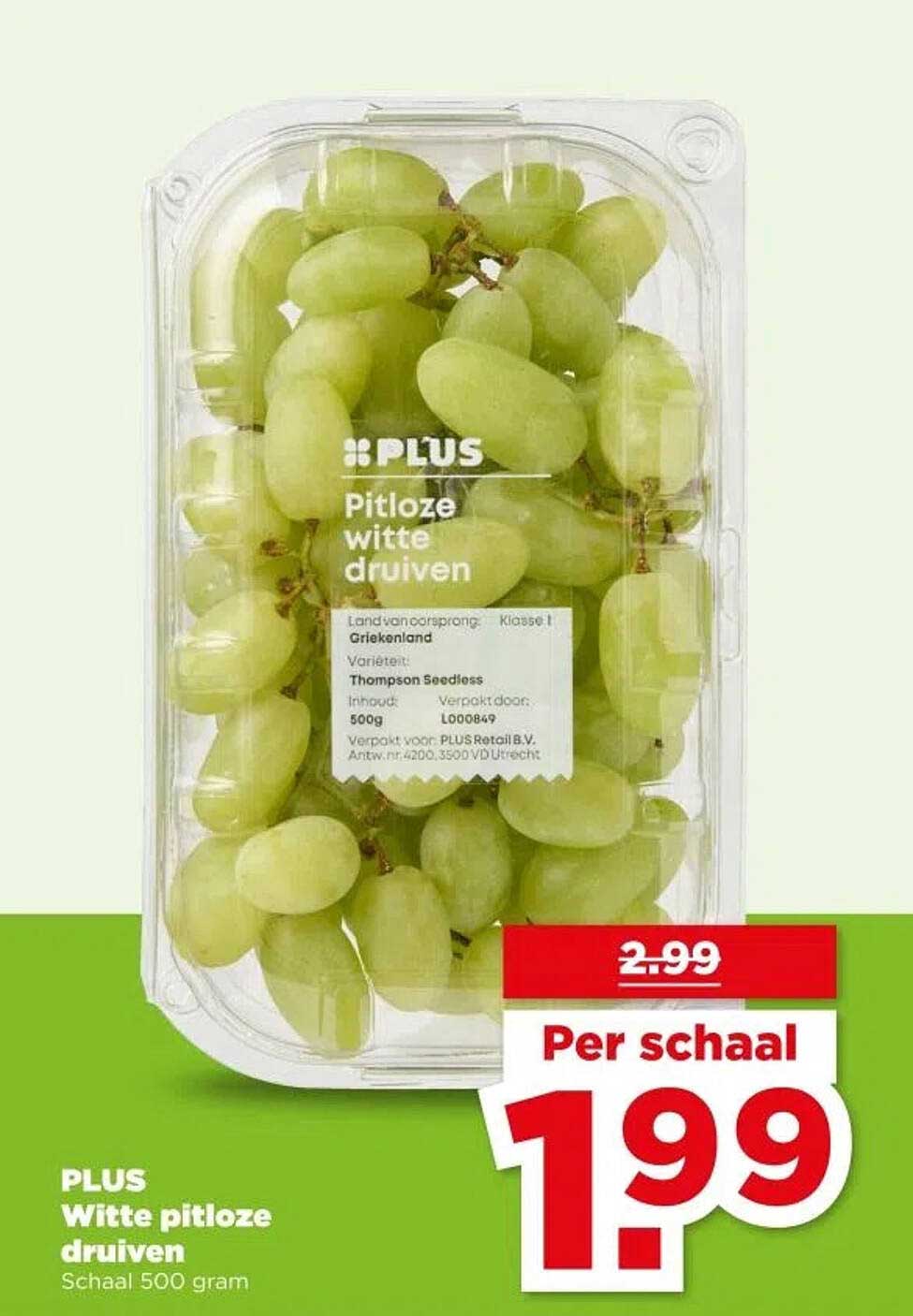 Plus Witte Pitloze Druiven Aanbieding bij PLUS - FolderFeest.nl