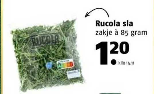Rucola Sla Zakje À 85 Gram Aanbieding bij Poiesz - FolderFeest.nl