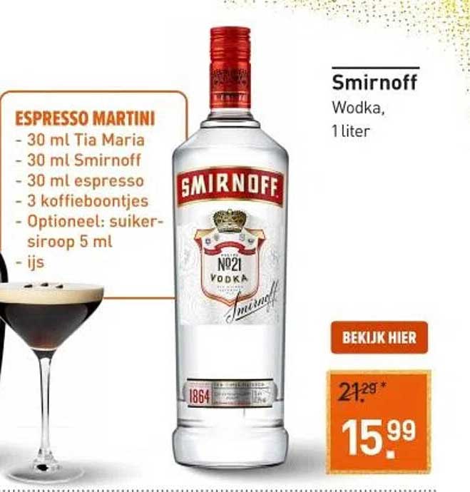 Smirnoff Wodka, 1 Liter Aanbieding bij Gall & Gall - FolderFeest.nl