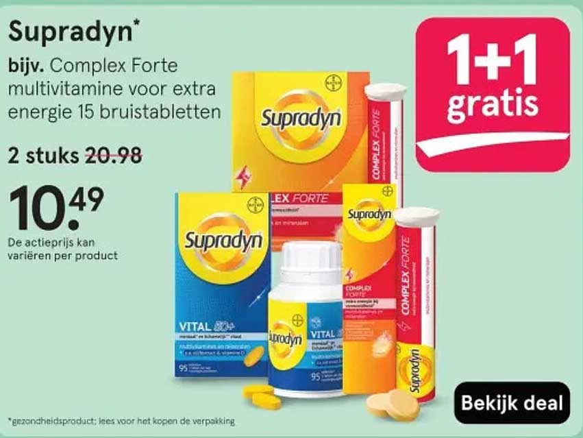 Supradyn Bijv. Complex Forte Multivitamine Voor Extra Energie 15 Bruis ...