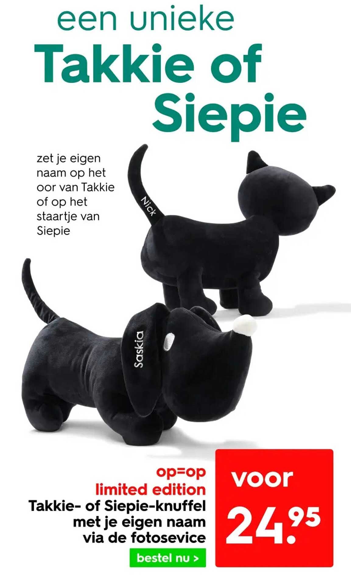 Takkie Of Siepie Knuffel Met Je Eigen Naam Aanbieding bij HEMA ...