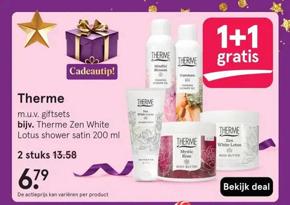 Therme En Vogue M.u.v. Giftsets, White Lotus Shower Satin 200 Ml Bijv ...